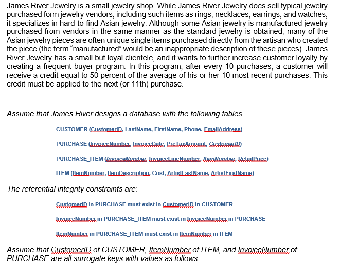 Solved James River Jewelry is a small jewelry shop. While | Chegg.com