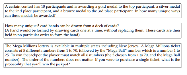 Solved A certain contest has 10 participants and is awarding | Chegg.com