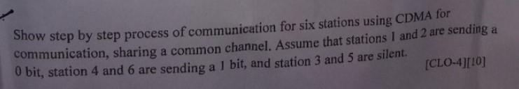 Solved Show step by step process of communication for six | Chegg.com