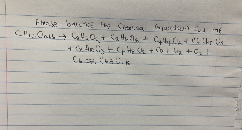 Solved Please balance the Chemical Equation for me | Chegg.com