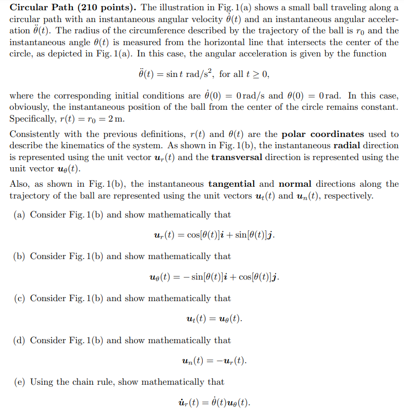 Solved Circular Path (210 points). The illustration in Fig. | Chegg.com