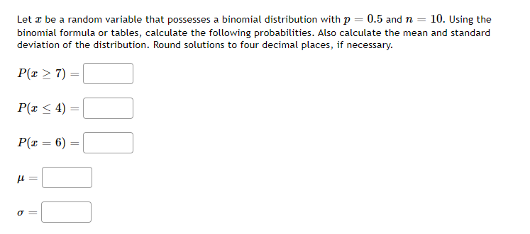 Solved Let z be a random variable that possesses a binomial | Chegg.com