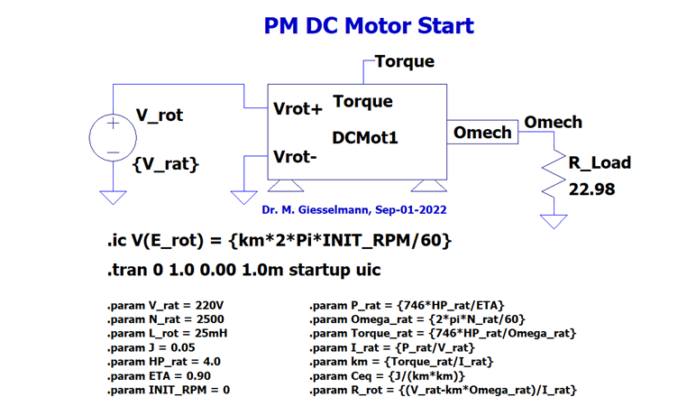 Given is a PM DC Motor with a dynamic LT-Spice model | Chegg.com