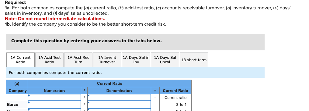 Problem 13 5a Algo Comparative Ratio Analysis Lo 5199