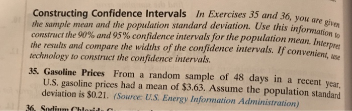 Solved Constructing Confidence Intervals In Exercises 35 and | Chegg.com