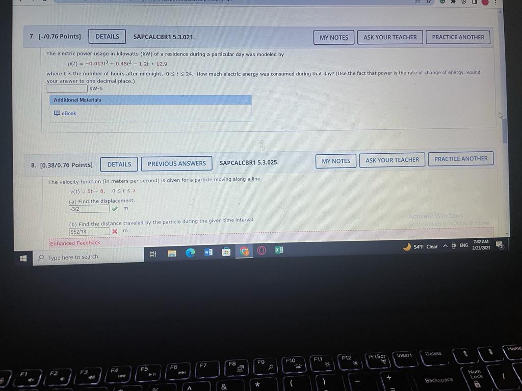 Solved The electric power usage in kilowatts (kw) of a | Chegg.com
