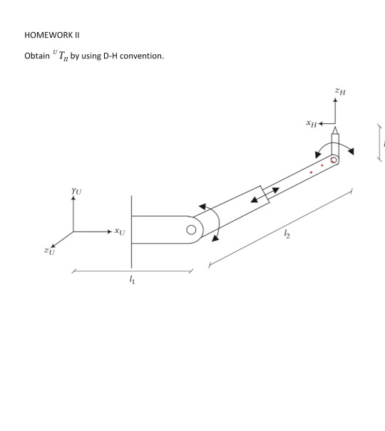 Solved HOMEWORK II Obtain "T, by using D-H convention. ZH .. | Chegg.com