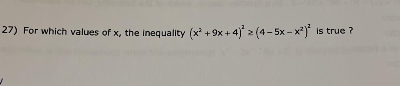 Solved For which values of x, ﻿the inequality | Chegg.com