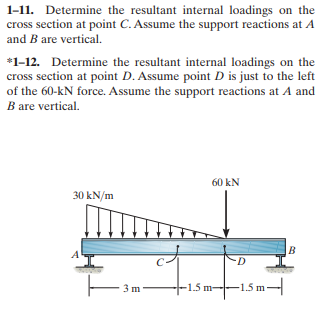 Solved 1-11. Determine the resultant internal loadings on | Chegg.com