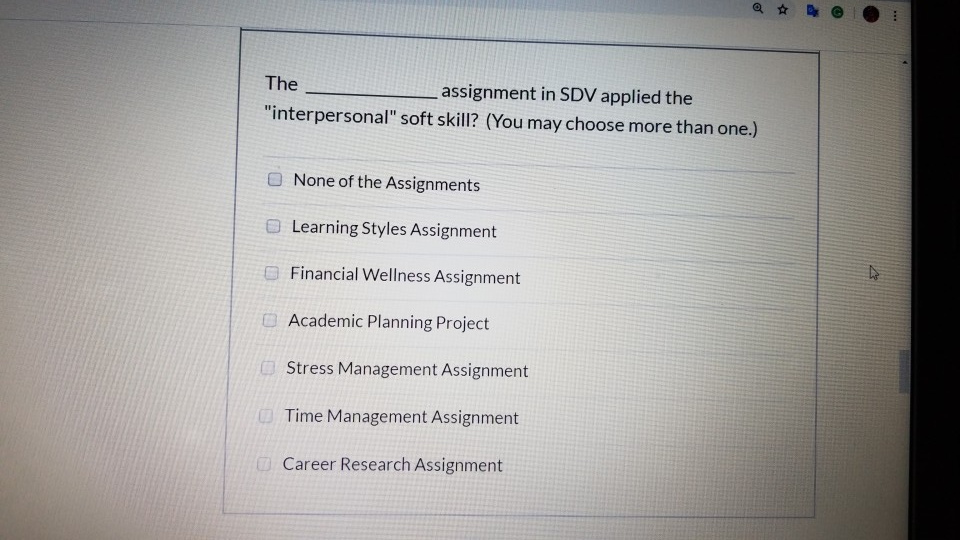Solved The assignment in SDV applied the "problem- solving" | Chegg.com