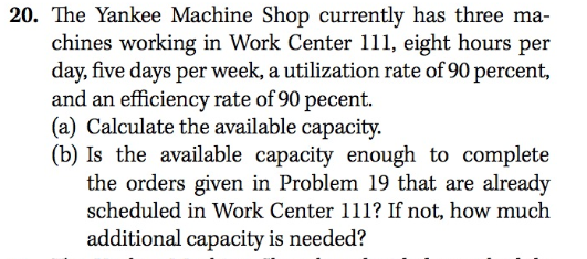 Solved 20. The Yankee Machine Shop currently has three ma- | Chegg.com