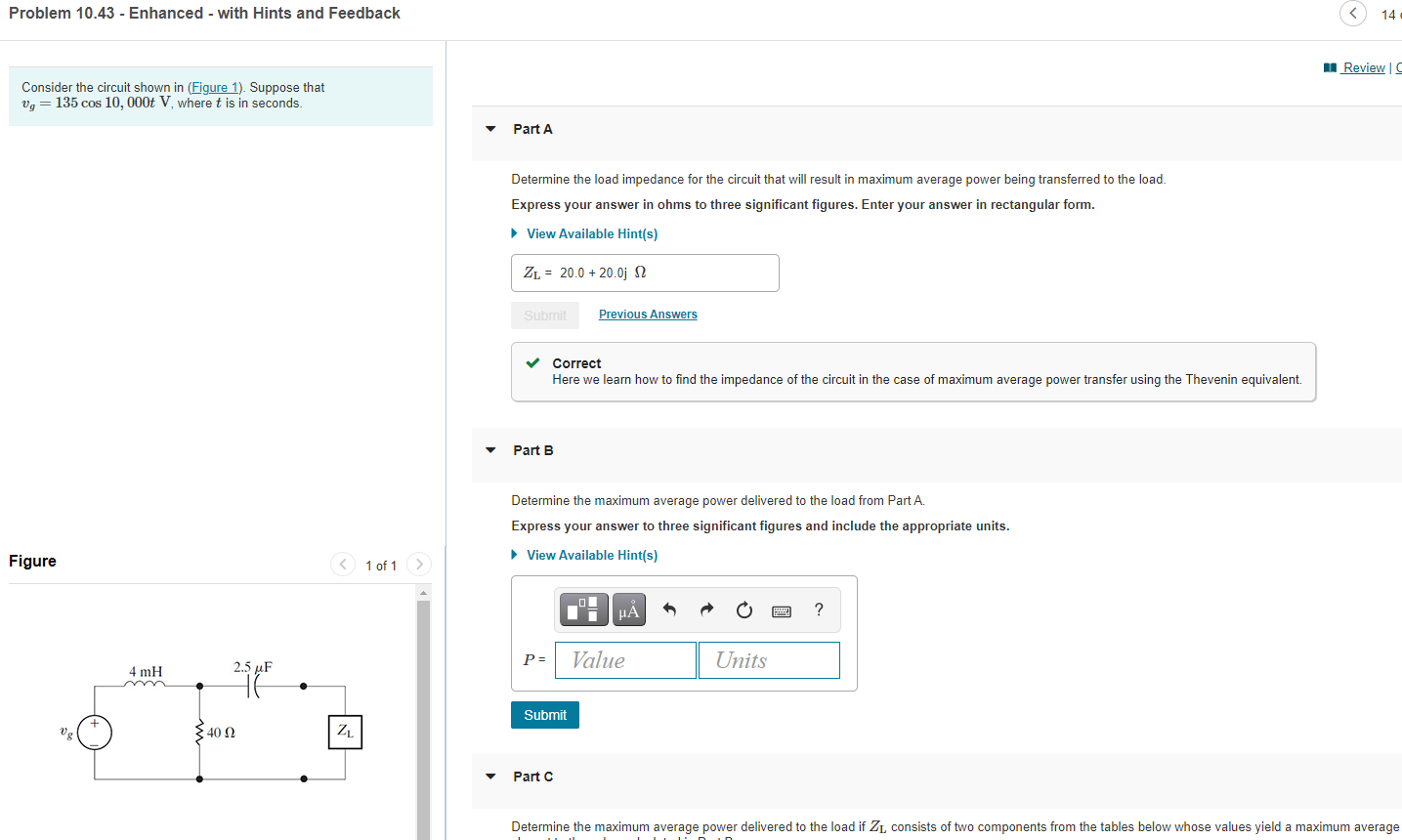 Solved Problem 10.43 - Enhanced - with Hints and Feedback 14 | Chegg.com