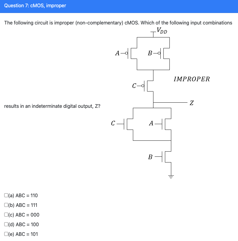 Solved The following circuit is improper (non-complen | Chegg.com