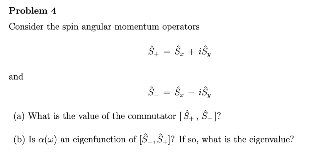 Consider The Spin Angular Momentum Operators