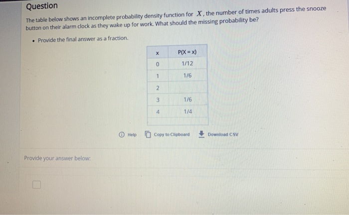 Solved Question The table below shows an incomplete | Chegg.com