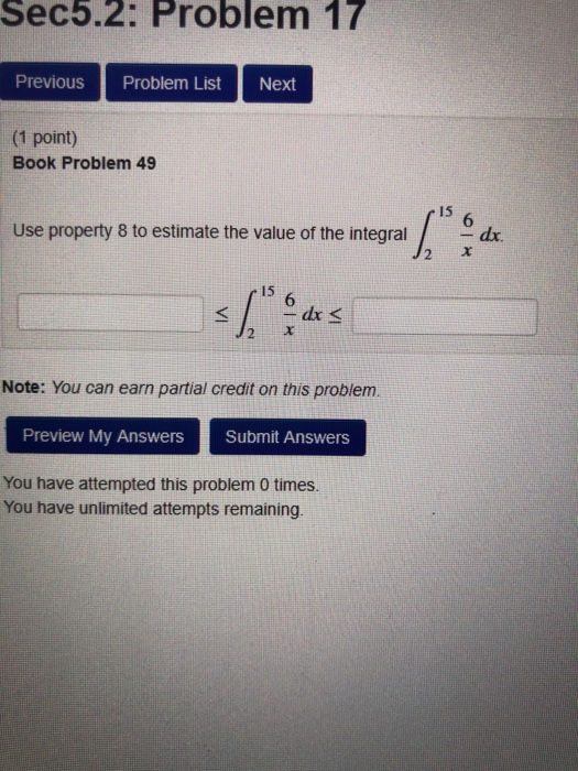 Solved Sec5.2: Problem 17 Previous Problem List Next (1 | Chegg.com