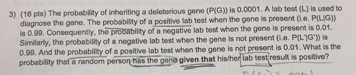 Solved 3) (16 pts) The probability of inheriting a | Chegg.com
