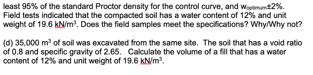 Solved 2. (a) Results of a Standard Proctor Test are shown | Chegg.com