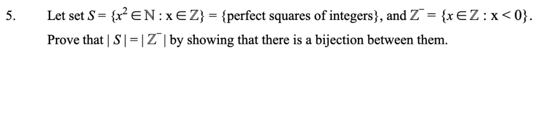 Solved Let set S={x2∈N:x∈Z}={ perfect squares of integers }, | Chegg.com