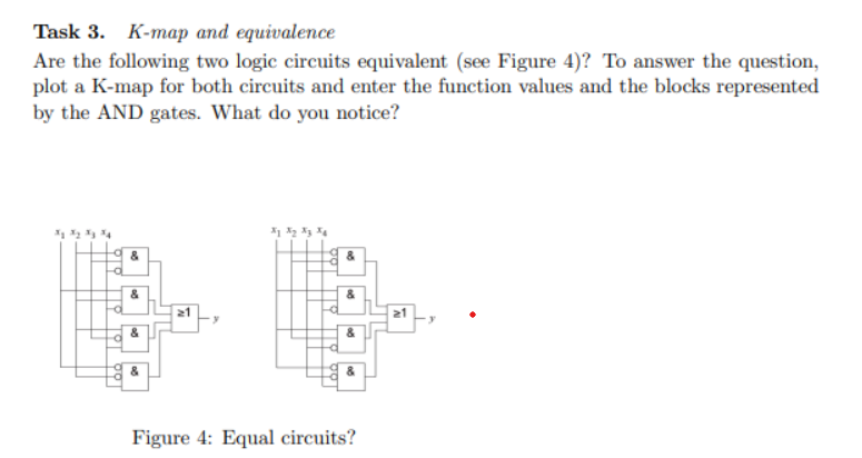 Solved Task 3. ﻿K-map and equivalenceAre the following two | Chegg.com