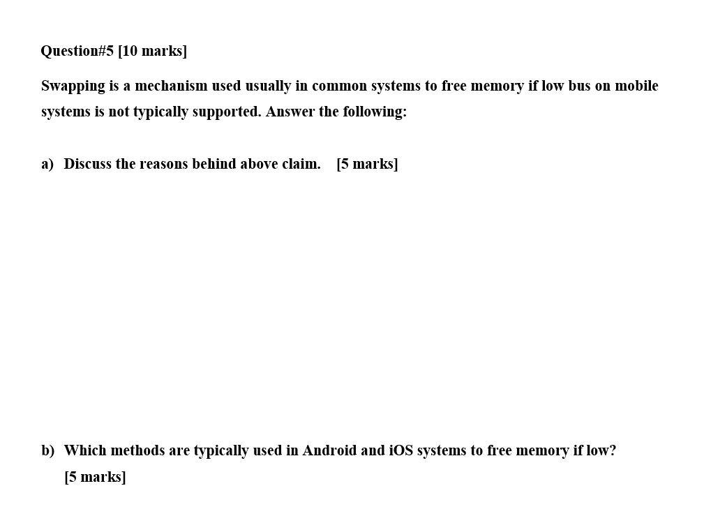 Solved Swapping is a mechanism used usually in common | Chegg.com