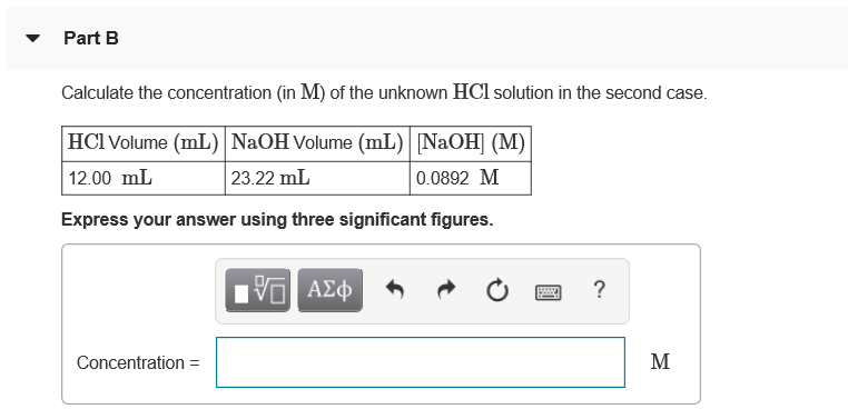 Solved Four solutions of unknown HCl concentration are | Chegg.com