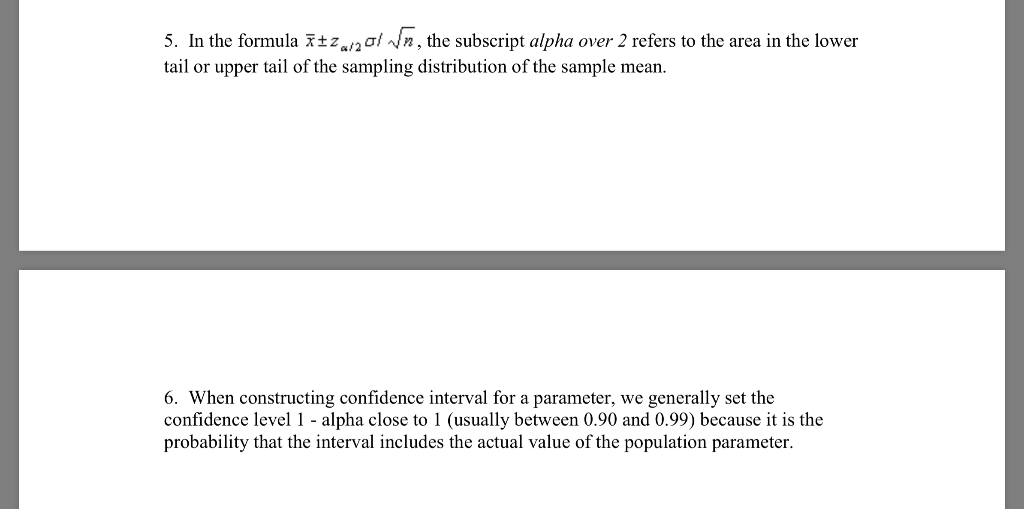 Solved 5. In the formula atzar201 n, the subscript alpha | Chegg.com