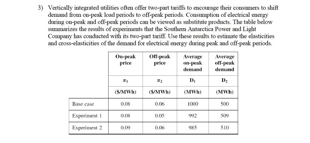 Solved 3) Vertically integrated utilities often offer | Chegg.com