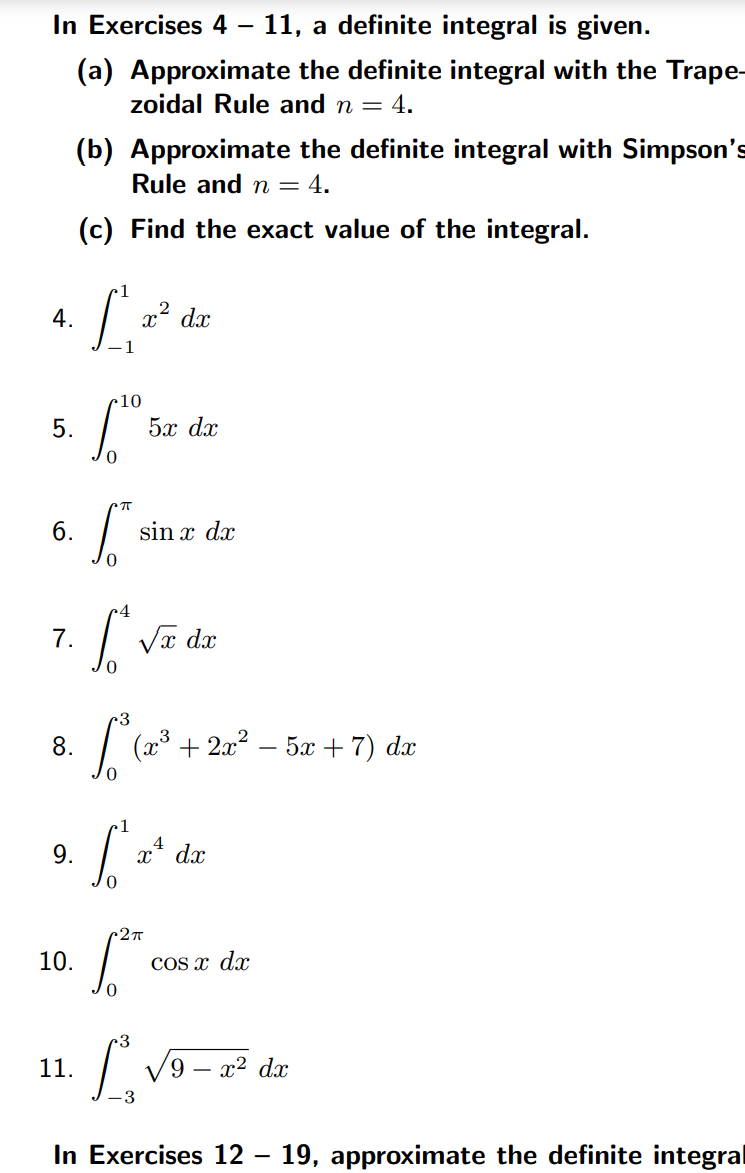 Solved In Exercises 4−11, a definite integral is given. (a) | Chegg.com