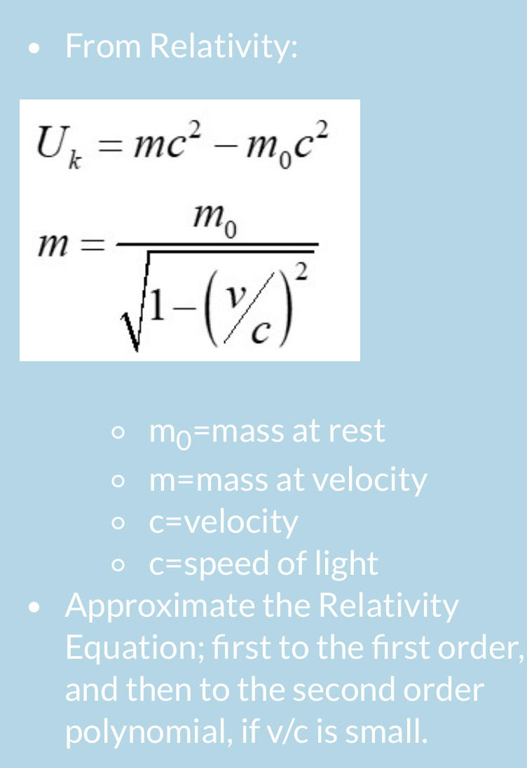Solved From Relativity: Uk=mc2−m0c2m=1−(v/c)2m0 m0= mass at | Chegg.com