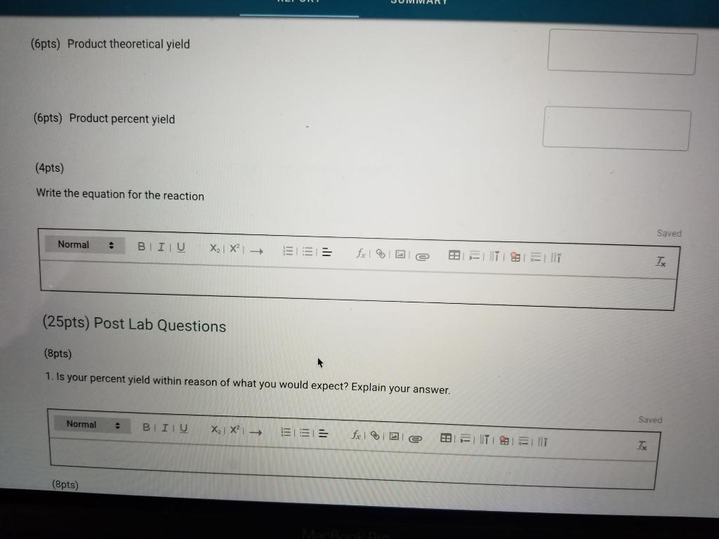 Solved Data And Report Submission - Hydroboration (2pts) | Chegg.com