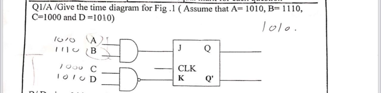 Solved Q1/A /Give the time diagram for Fig .1 (Assume that | Chegg.com