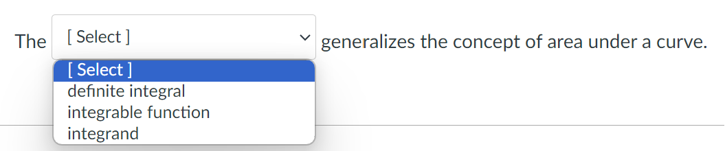 Solved The [ ﻿Select ]definite integralintegrable | Chegg.com