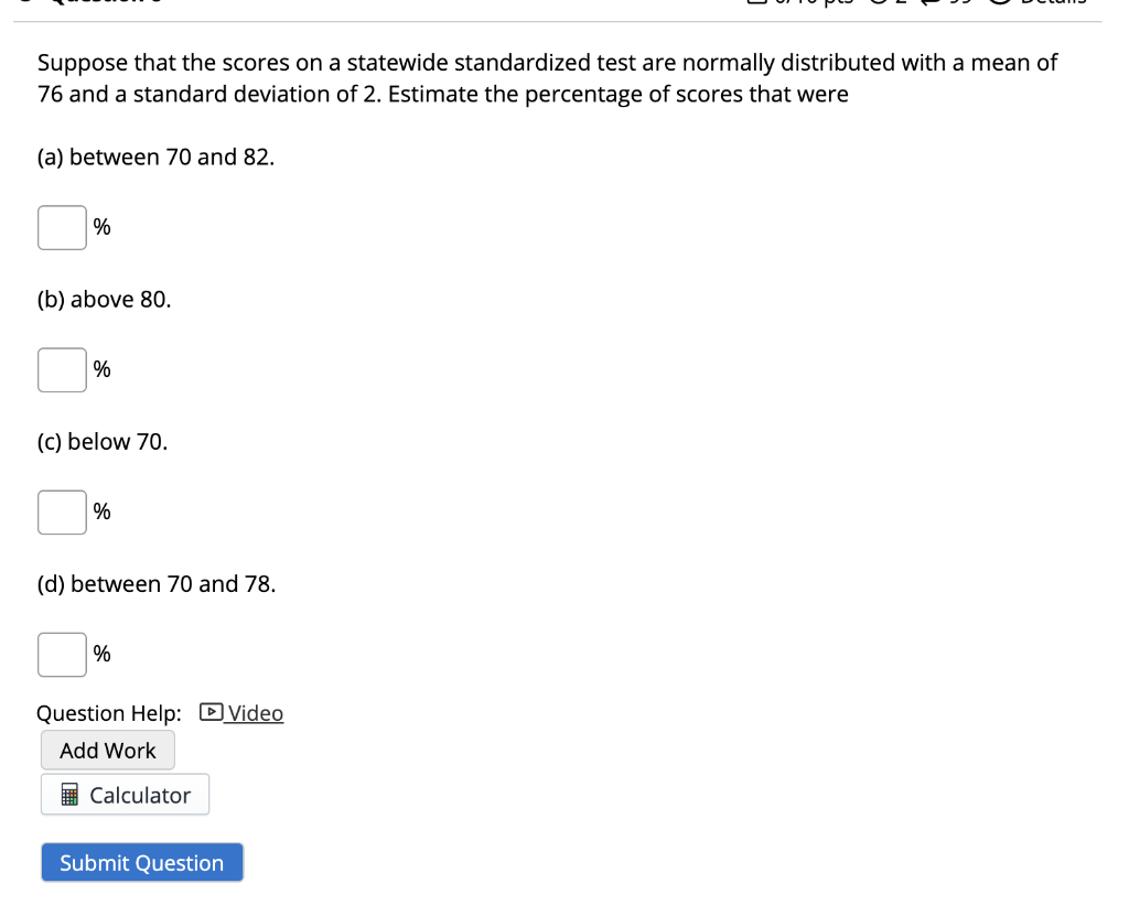 Solved Suppose that the scores on a statewide standardized | Chegg.com