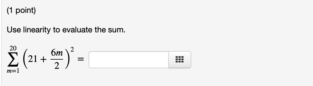 Solved Calculate. ∑j=130(24j+1)2=Use linearity to evaluate | Chegg.com