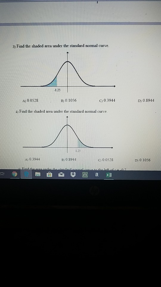 Solved 3) Find the shaded area under the standard normal | Chegg.com