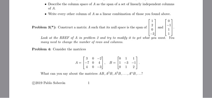 Solved Problem l(*): Let X and Y be two subspaces of R" Let | Chegg.com