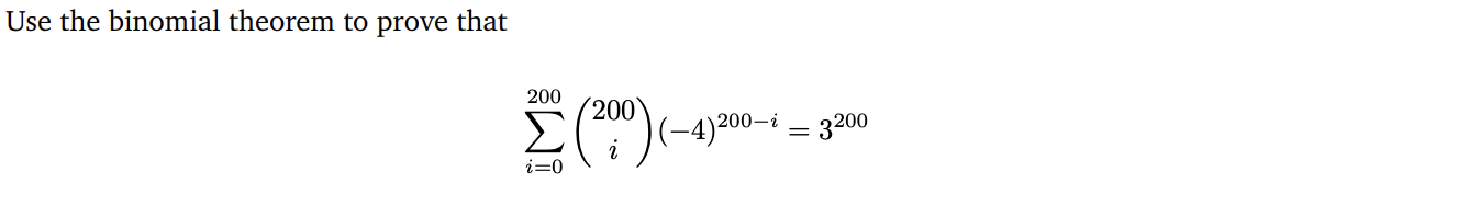 Solved Use the binomial theorem to prove that | Chegg.com