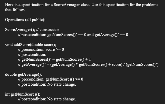 Solved 4. Implement ScoreAverager in C++, using private | Chegg.com