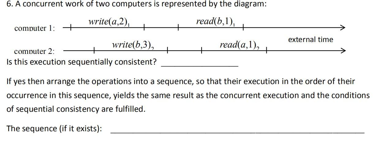 Solved 6. A concurrent work of two computers is represented | Chegg.com