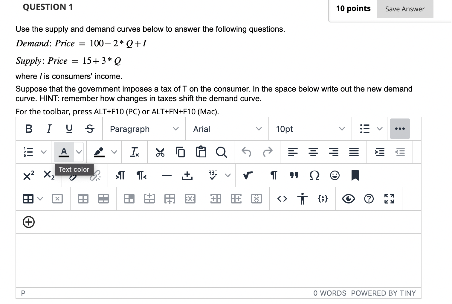 Solved Using the supply curve and your demand curve given | Chegg.com