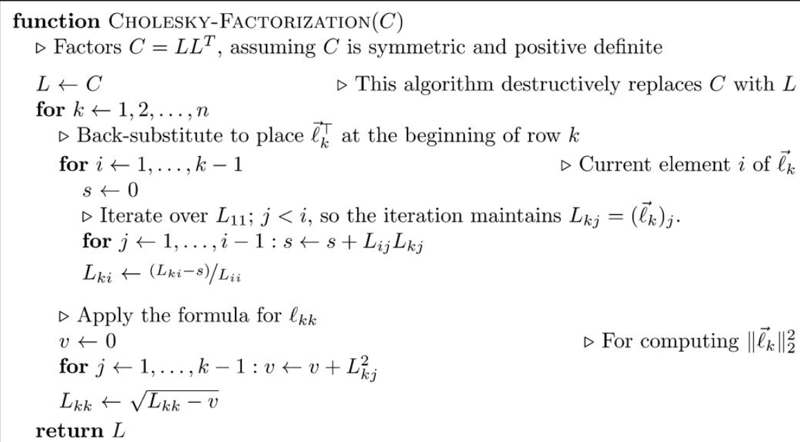 Solved = cholesky (A) function L = cholesky(A) | Chegg.com