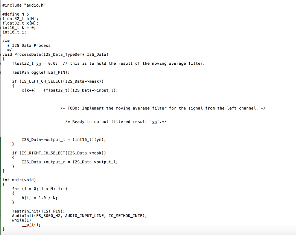 Solved A. Moving Average Filter 1. The moving average filter | Chegg.com