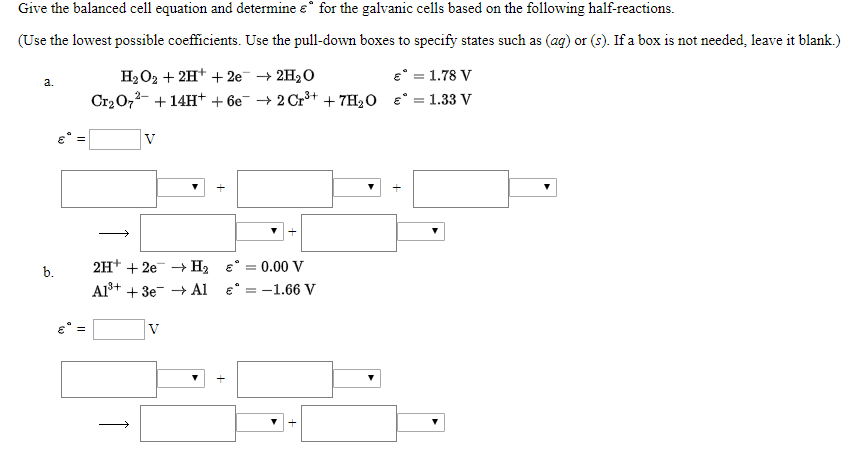 Solved Give the balanced cell equation and determine e for | Chegg.com