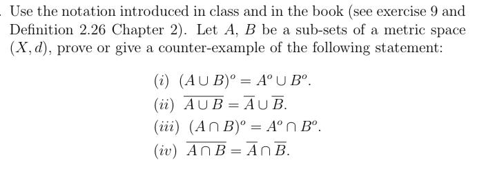 Solved Use the notation introduced in class and in the book | Chegg.com
