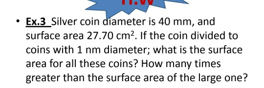 Solved T.VV • Ex.3 Silver coin diameter is 40 mm, and | Chegg.com