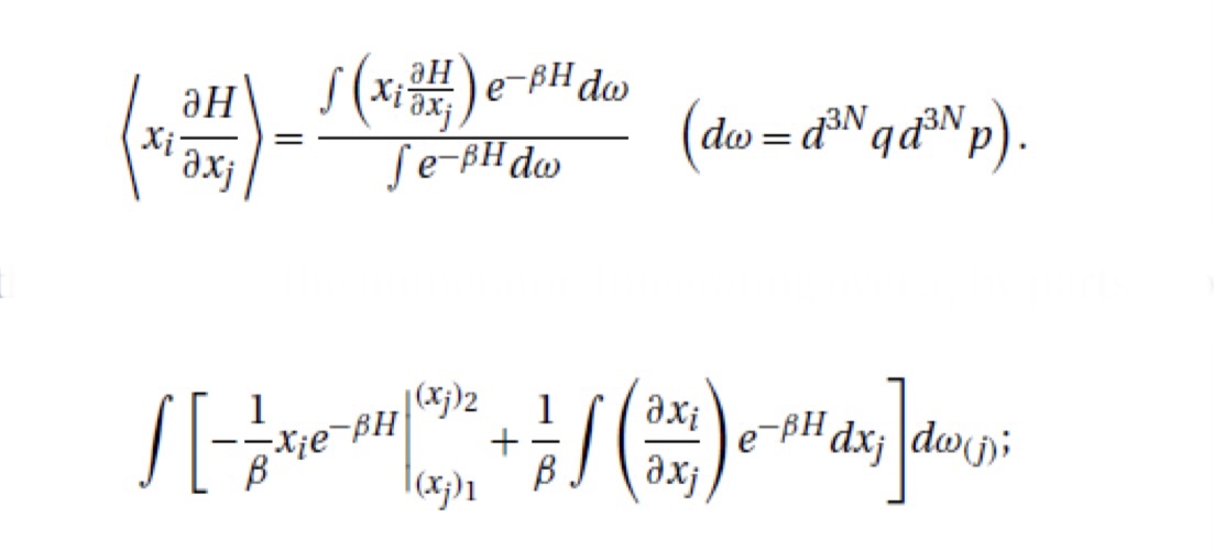 Solved xi∂xj∂H =∫e−βHdω∫(xi∂xj∂H)e−βHdω(dω=d3Nqd3Np)∫[−β1xi | Chegg.com