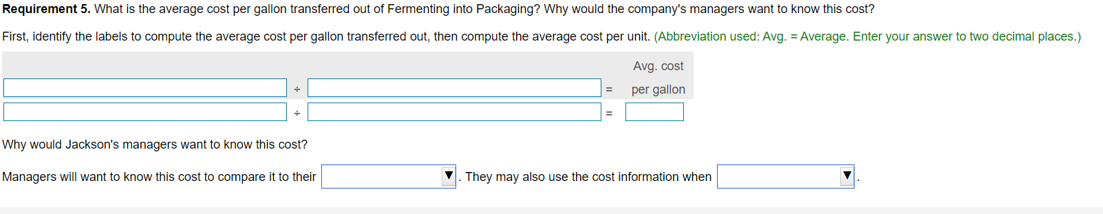 Solved Fermenting Department Equivalent Unit Computation | Chegg.com