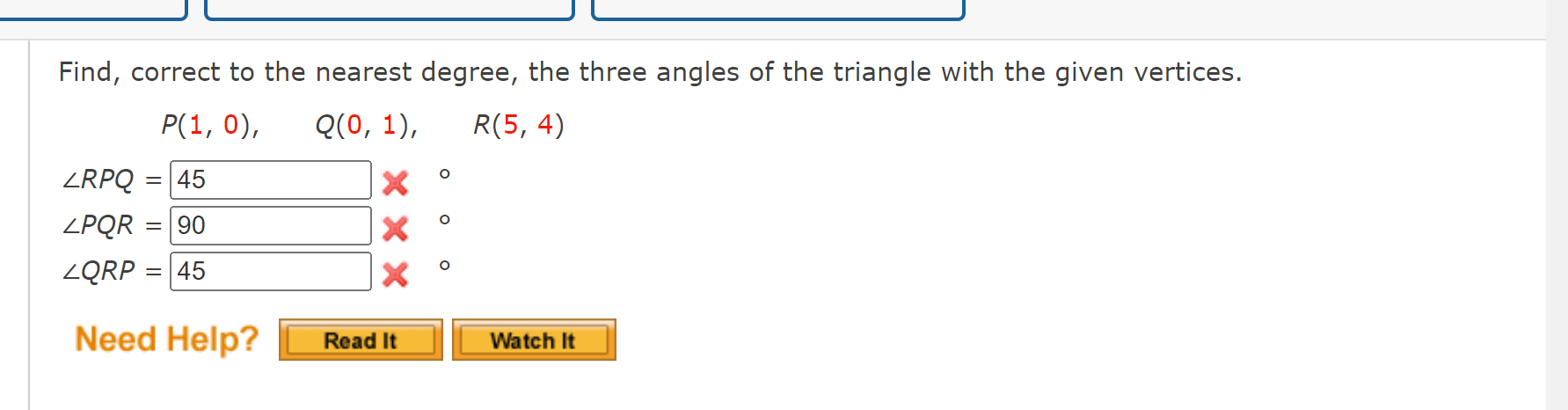 Solved Find, correct to the nearest degree, the three angles | Chegg.com