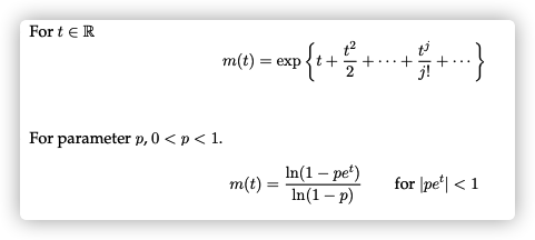 Solved Find the pmfs corresponding to the following mgfs | Chegg.com